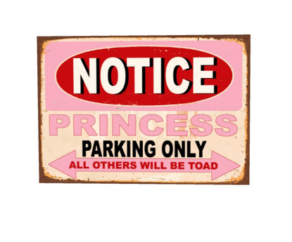 Second Life Marketplace - Princess Parking Vintage Tin Sign